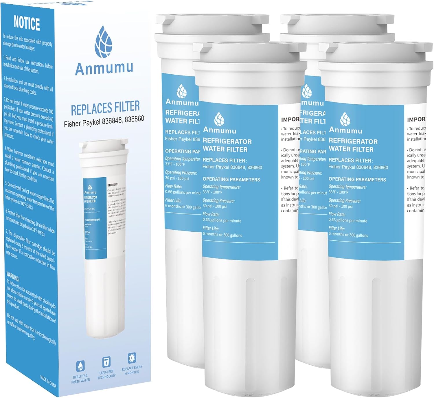836848 Refrigerator Water Filter for Fisher&Paykel 836860,862285,862284 ...