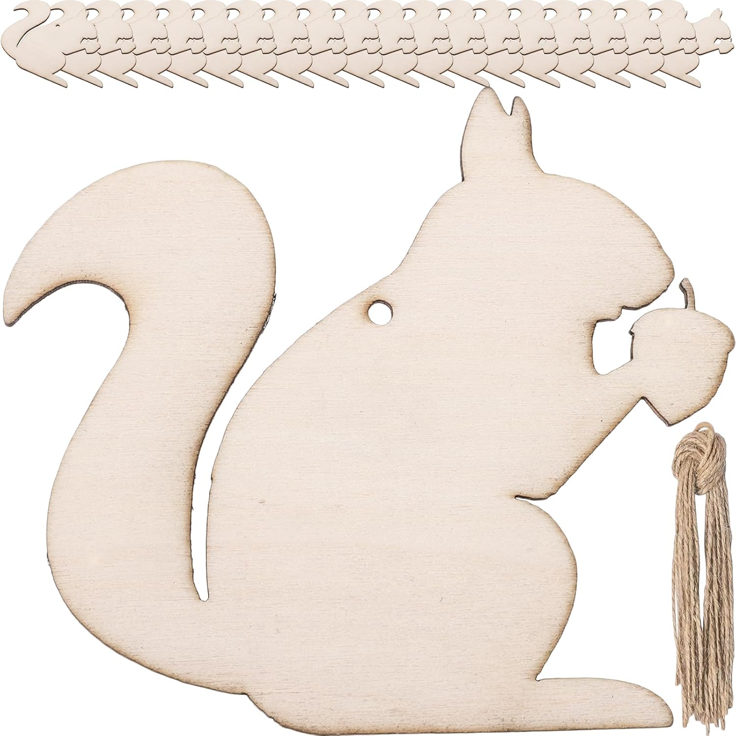 20pcs Squirrel Wooden Cutouts Wooden Animal Slices Squirrel Shaped ...