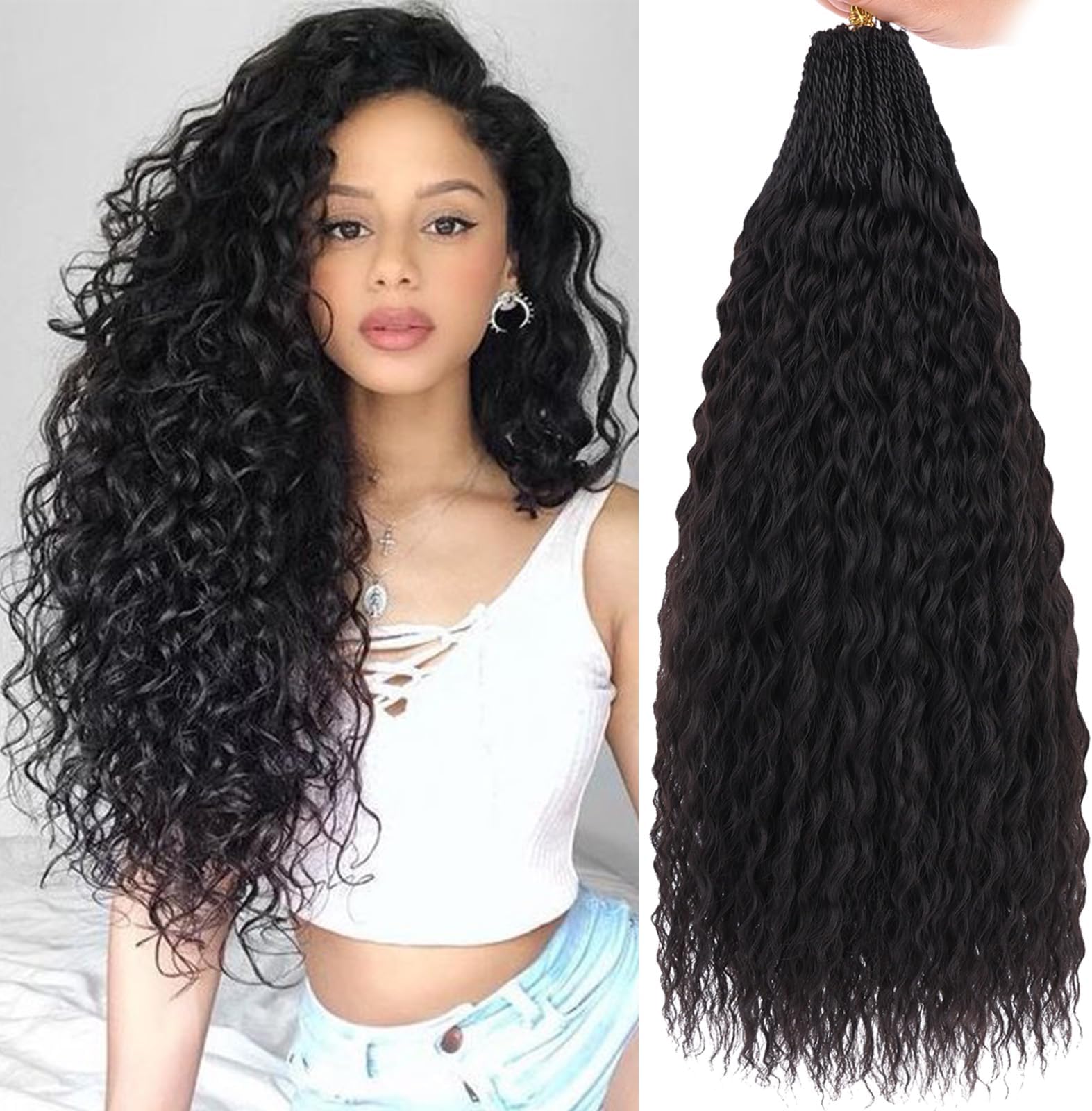 Amazon.com : Leeven Pre Looped Micro Kinky Curly crochet Hair 12 Inch 8 ...