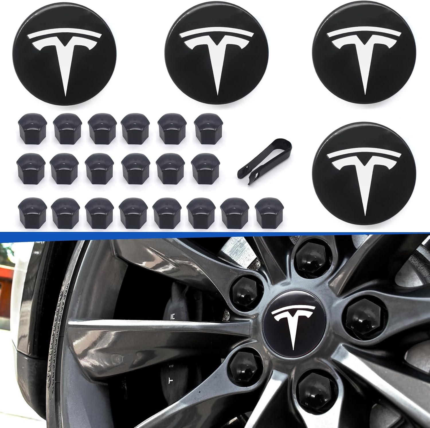 Kit de tapas de cubo central de rueda Tesla compatibles con Tesla Model ...