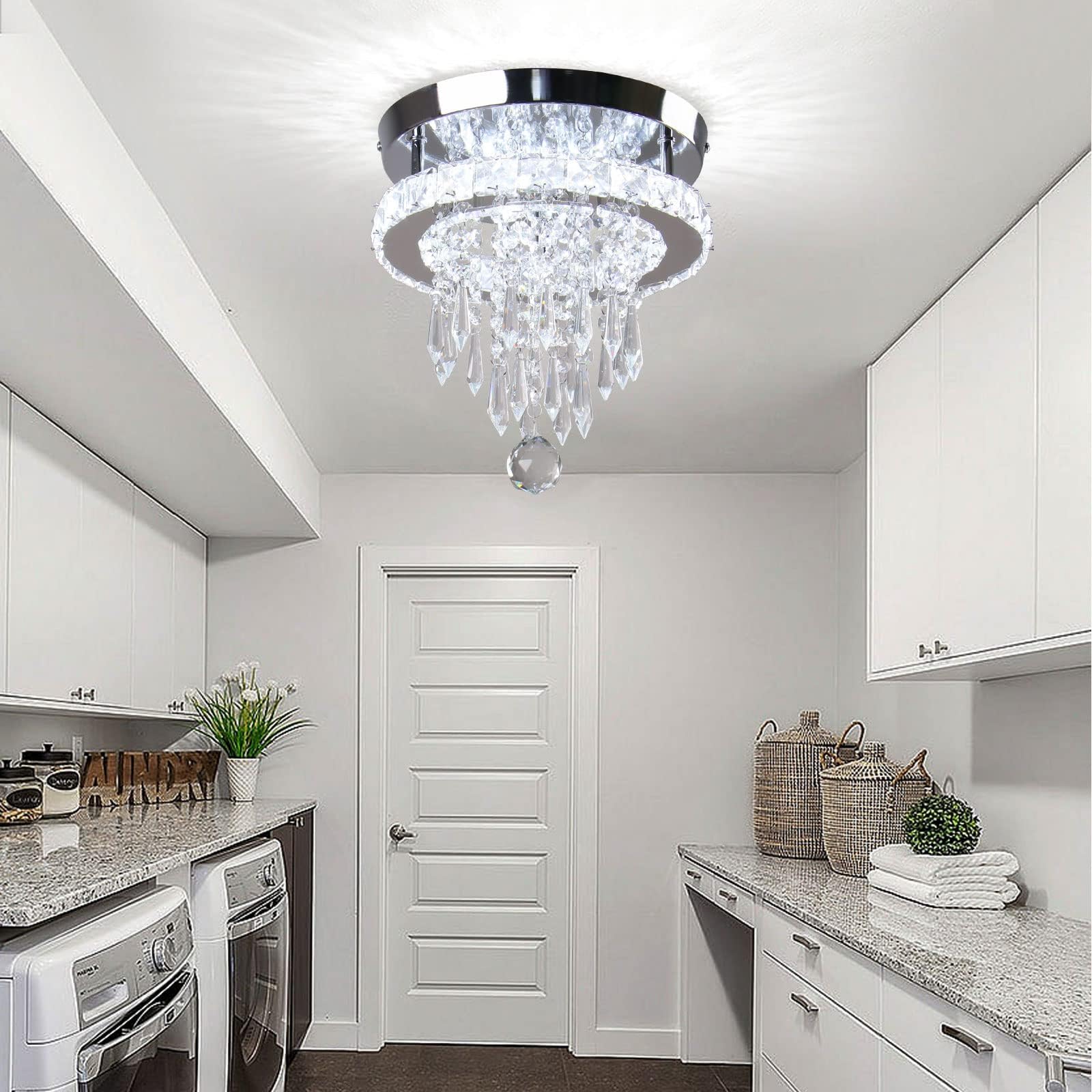 Crystal Chandeliers For Small Kitchens ALOA DECOR 3 Light 13in Modern