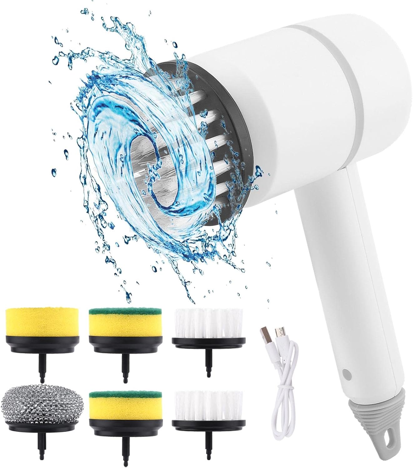 Electric Spin Scrubber, Cordless Power Spinning Scrub Brush, USB ...