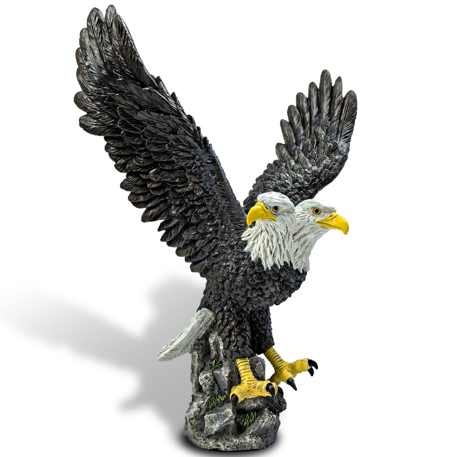 Amazon.com: RAYSLIT Eagle Flag Pole Topper Hand-Painted Design, Double-Headed Bald Eagle ...