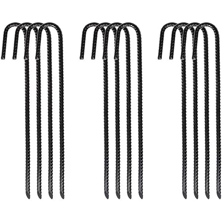 Amazon.com : Trident Fence 18 inch Steel J Hook Rebar Ground Stakes (16 ...