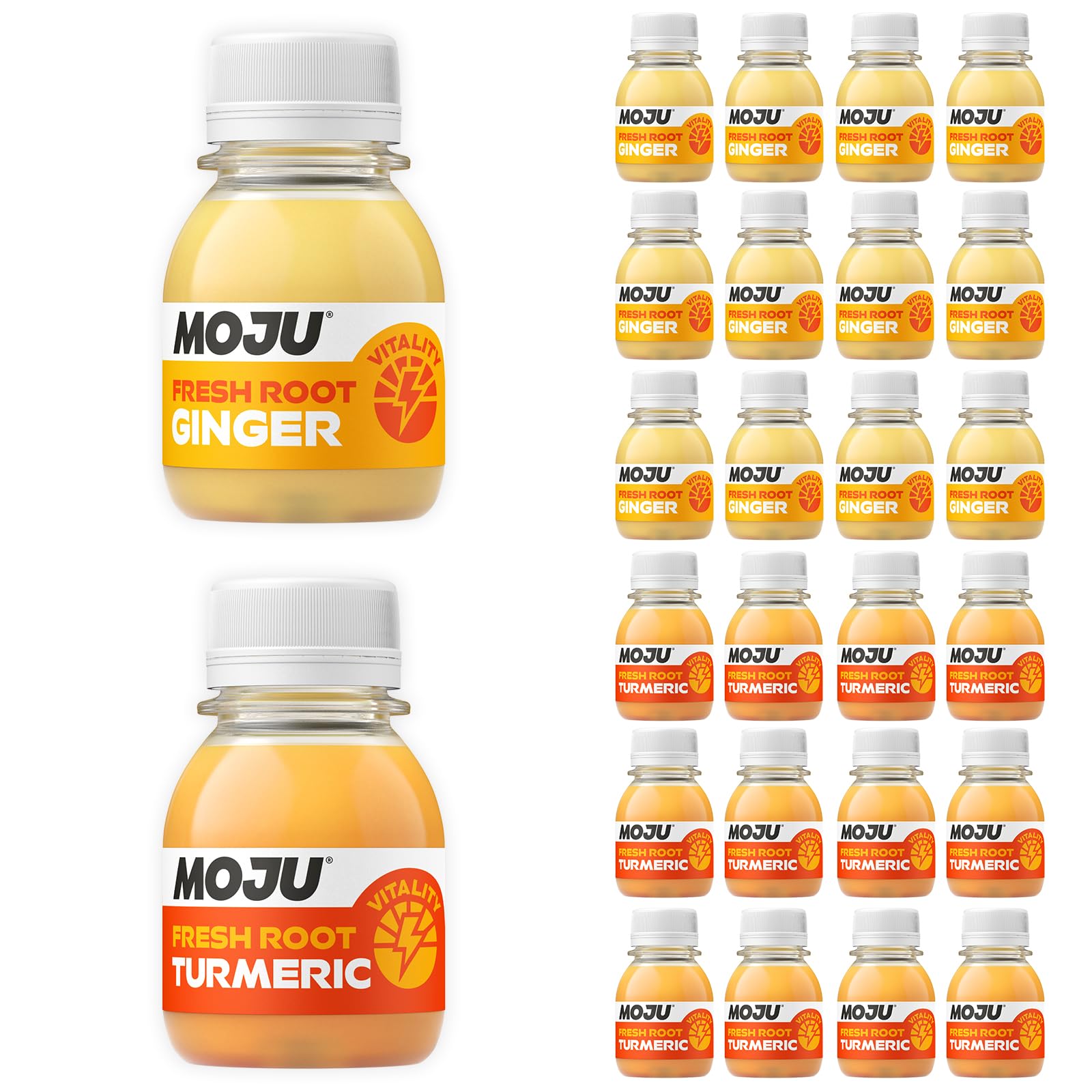 MOJU Ginger and Turmeric Health Shots (24x60ml) | Vitality Pack, 12x ...