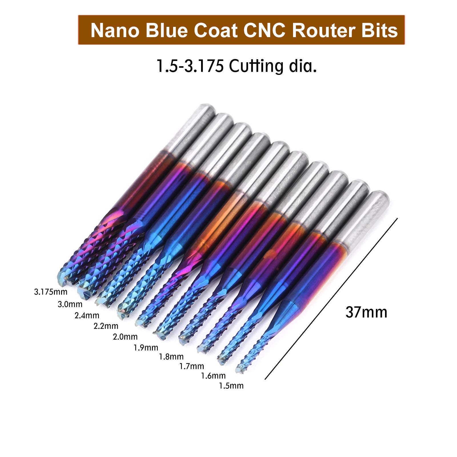 Snapklik.com : 40pcs End Mills CNC Router Bits, 1/8 Shank Cutting ...