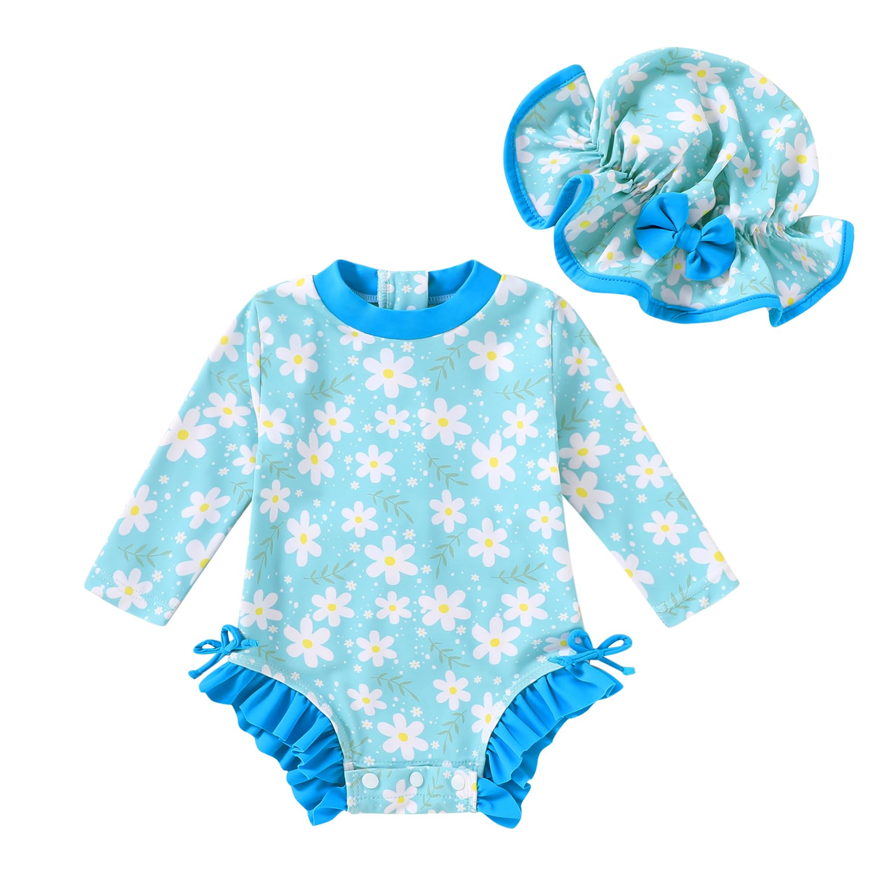 Snapklik.com : Infant Baby Swimsuit Girl Long Sleeve UPF 50+ Sun ...