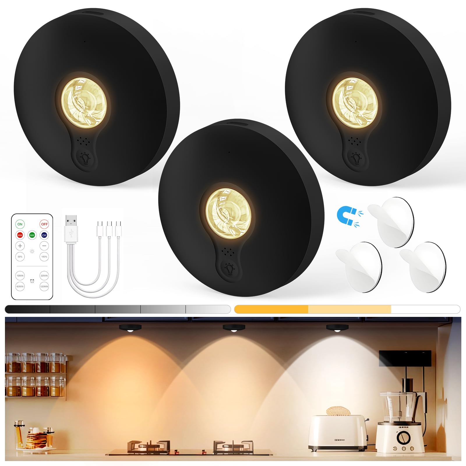 Under Counter Lights For Kitchen Willstar 6 LED Motion Sensor Night ...