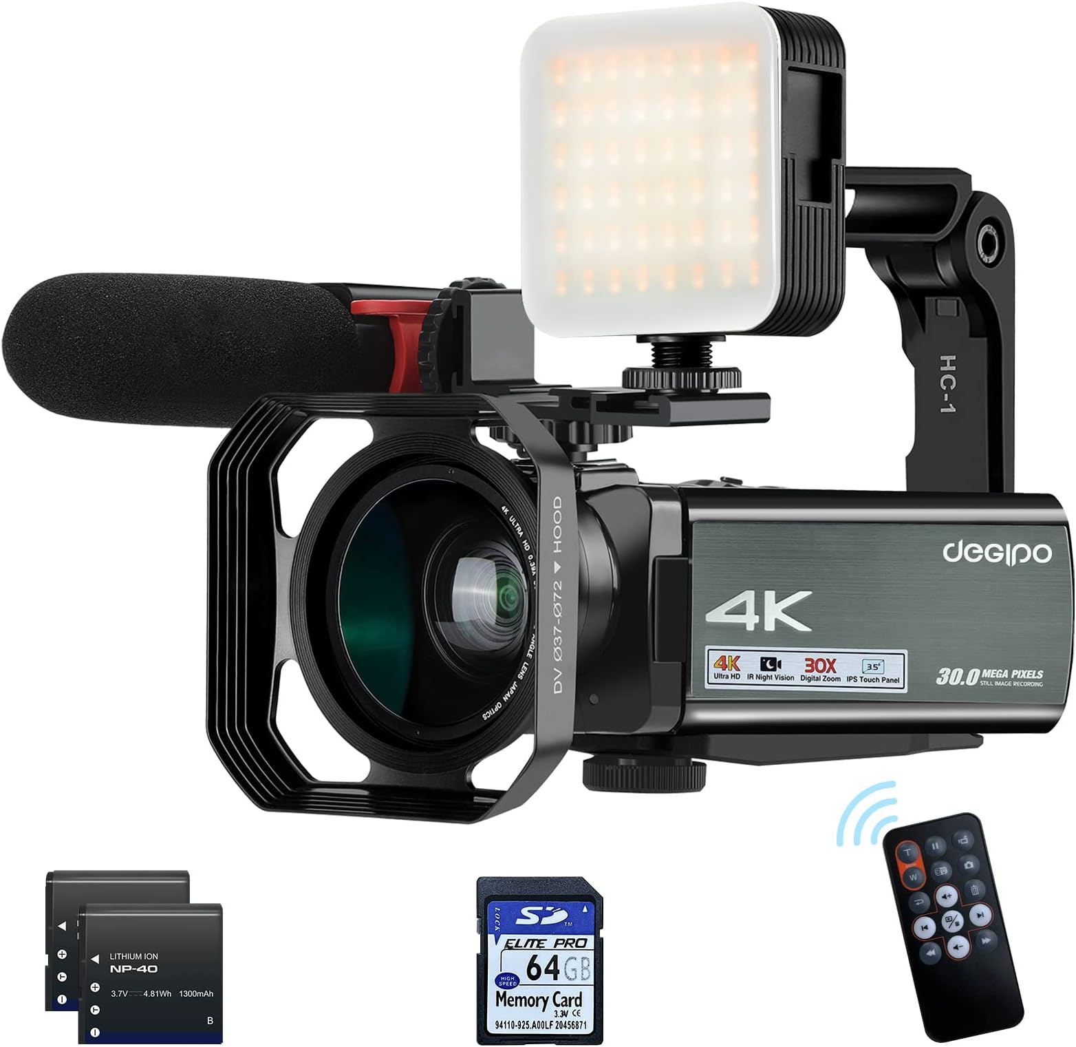 Amazon.com : 4K Camcorder 1080P 60FPS Video Camera 3.5'' IPS ...