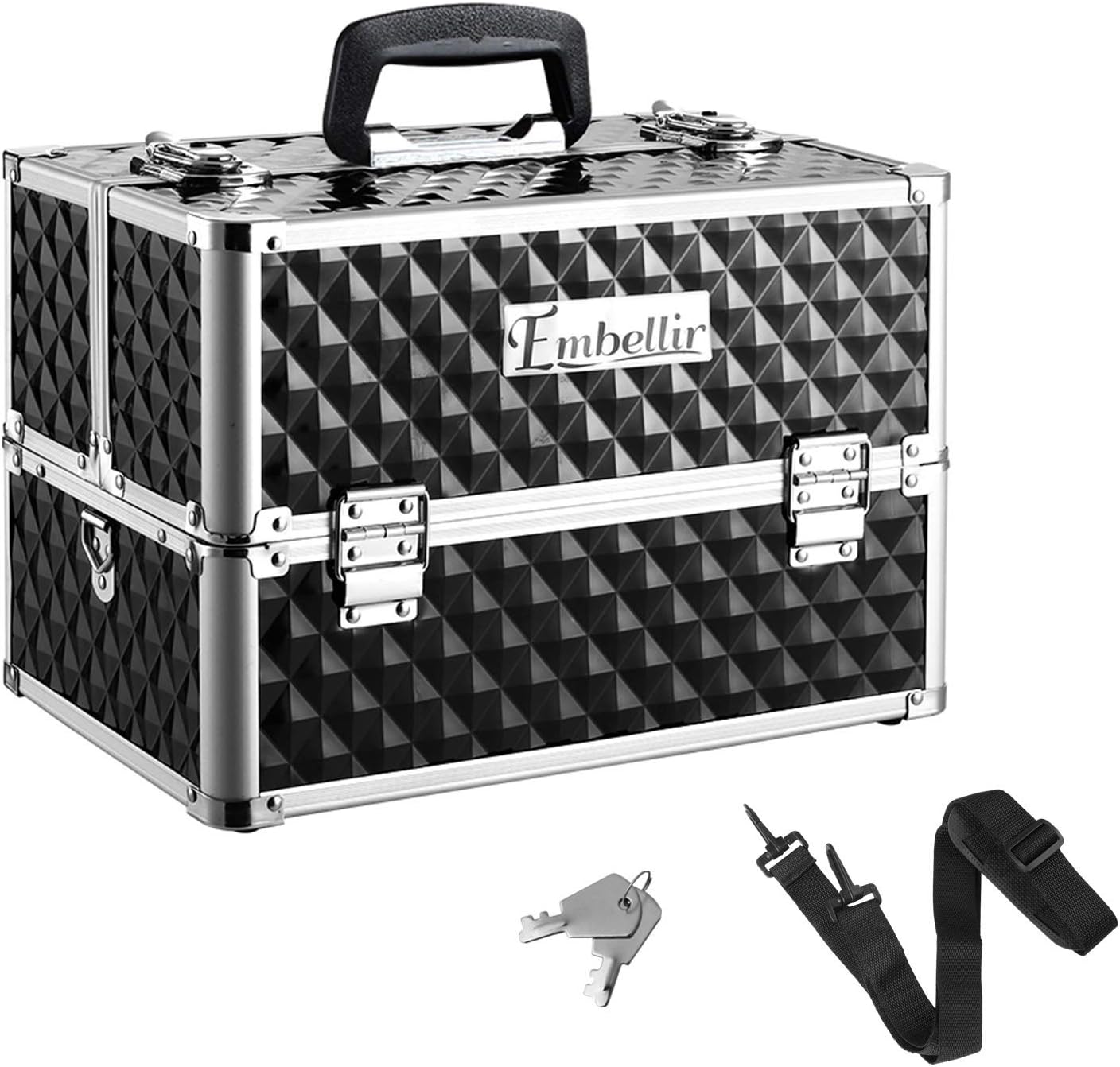 Giantex Portable Mini Makeup Case, Professional Cosmetic Box with ...