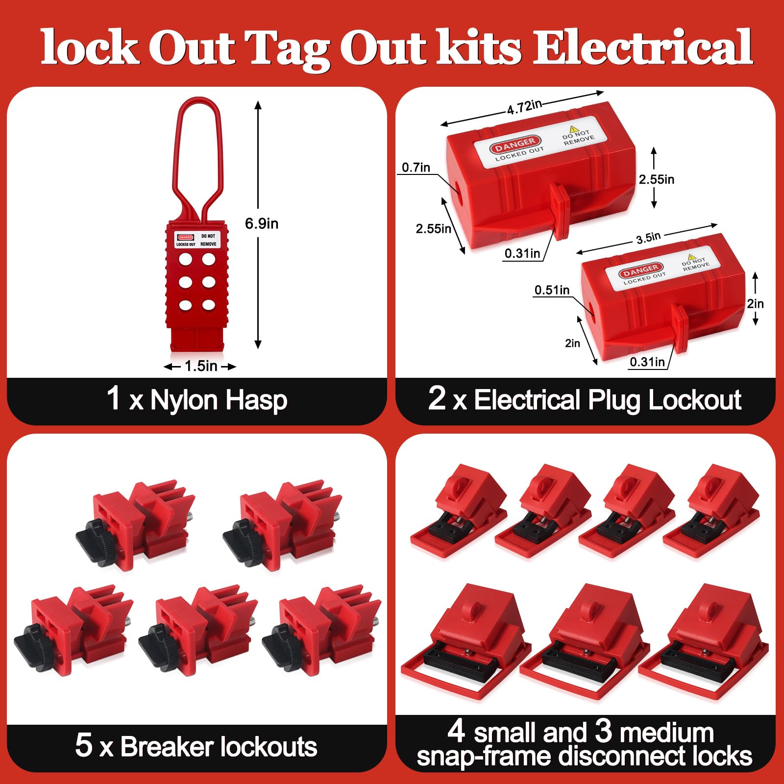 Electrical Lockout Locks Lockout Tagout (LOTO) Safety Kit – Electrical ...