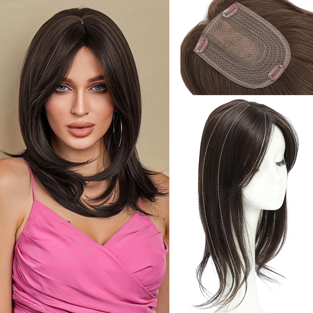 Amazon.com : UDU Hair Toppers for Women with Thinning Hair Synthetic ...