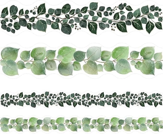 Amazon.com: Worldbazaar Eucalyptus Bulletin Board Border 36ft Greenery ...