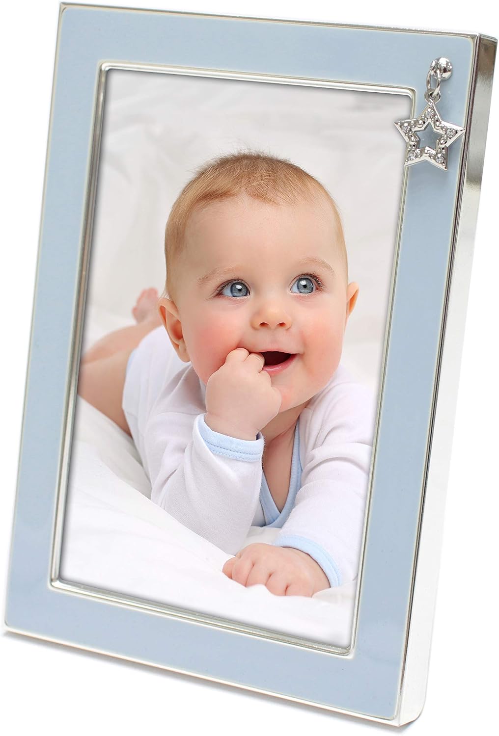 Amazon.com - MIMOSA MOMENTS Silver Plated Metal Baby Picture Frame with ...
