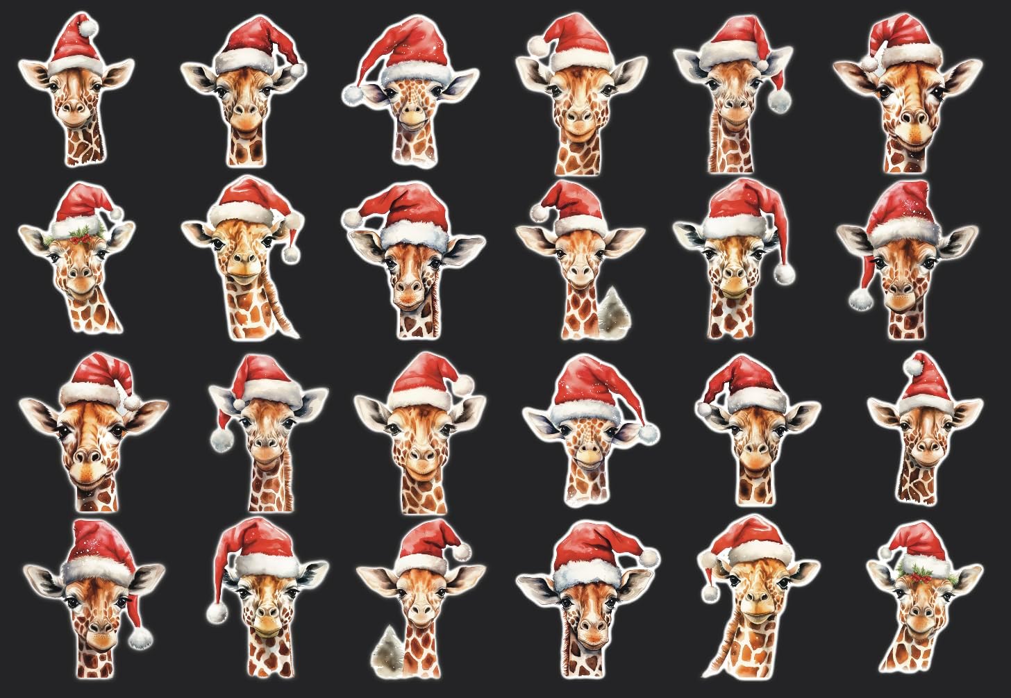 Amazon.com: Giraffe Stickers. Set of 24 Stickers, Christmas Stickers ...