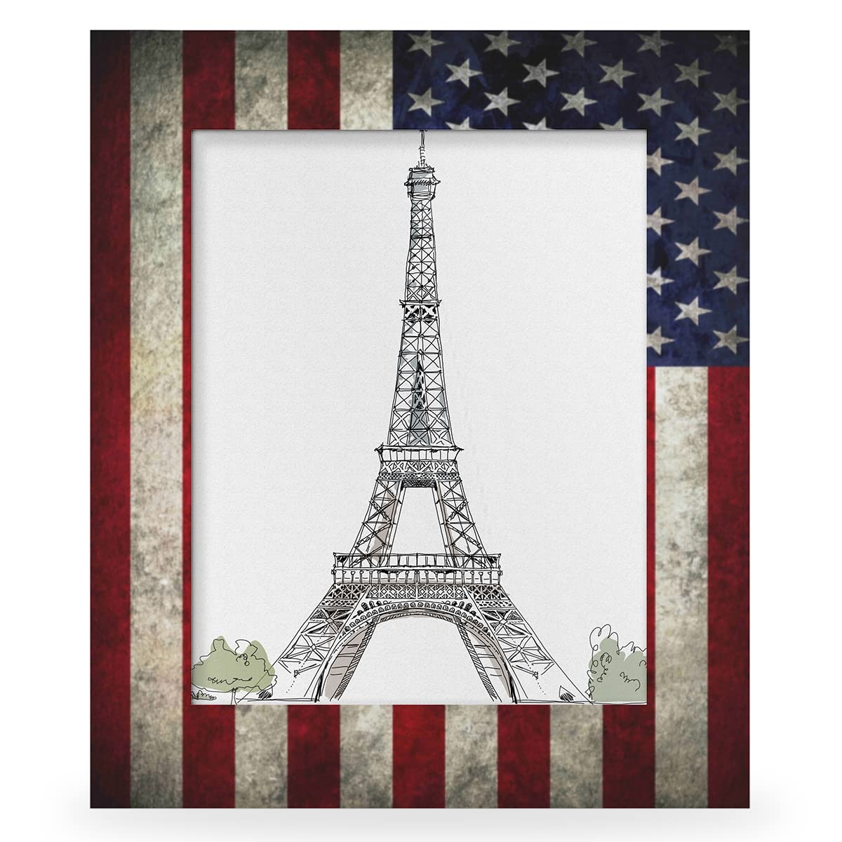 Amazon.com - AUUXVA 8x10 Picture Frame Vintage USA Flag Photo Frame ...