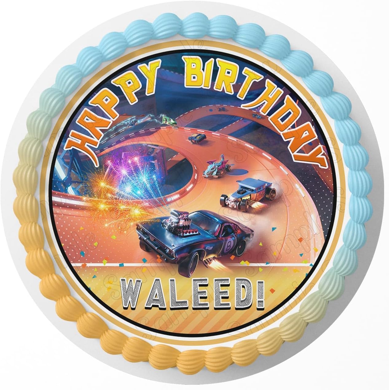 Amazon.com: Cakecery Hot Cars Speed Unlesged Edible Cake Topper Sheet ...