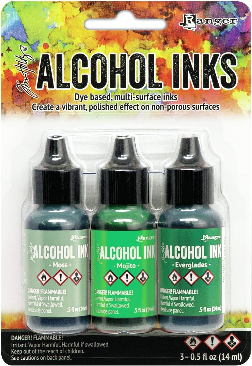 Amazon.com: Ranger Tim Holtz - Alcohol Ink 3PKG, Mint/Green Spectrum
