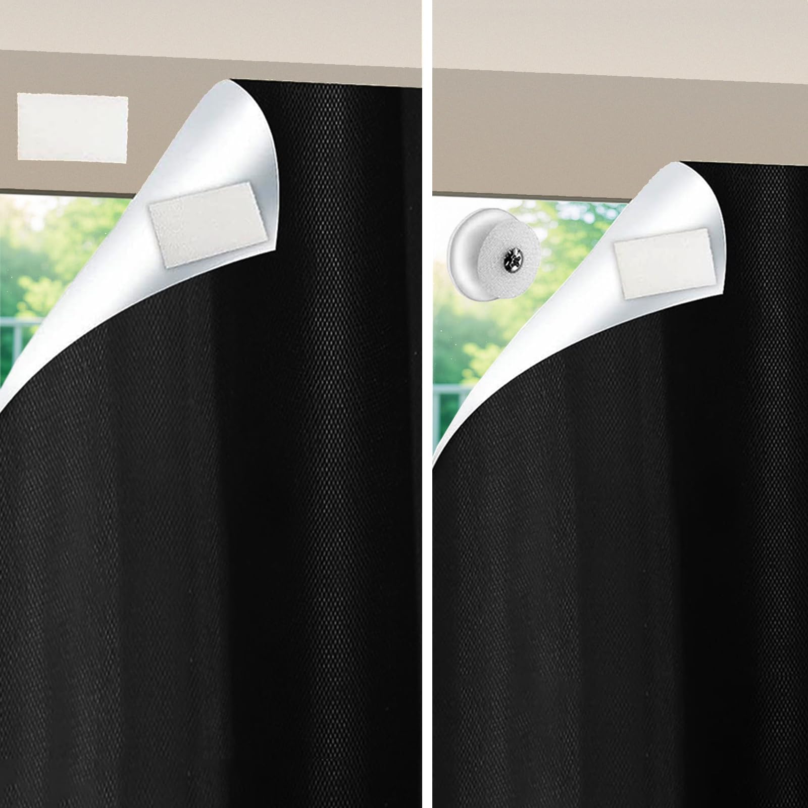 MOLHEM 100% Blackout Blind,300x145cm Portable Blackout Blinds,No ...