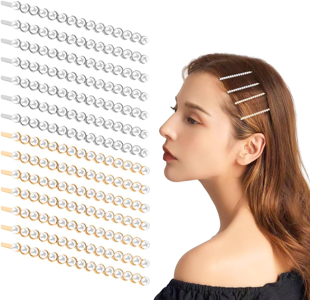 Amazon.com : 20 PCS Vintage Pearl Bobby Pins Elegant Pearl Gold Hair ...