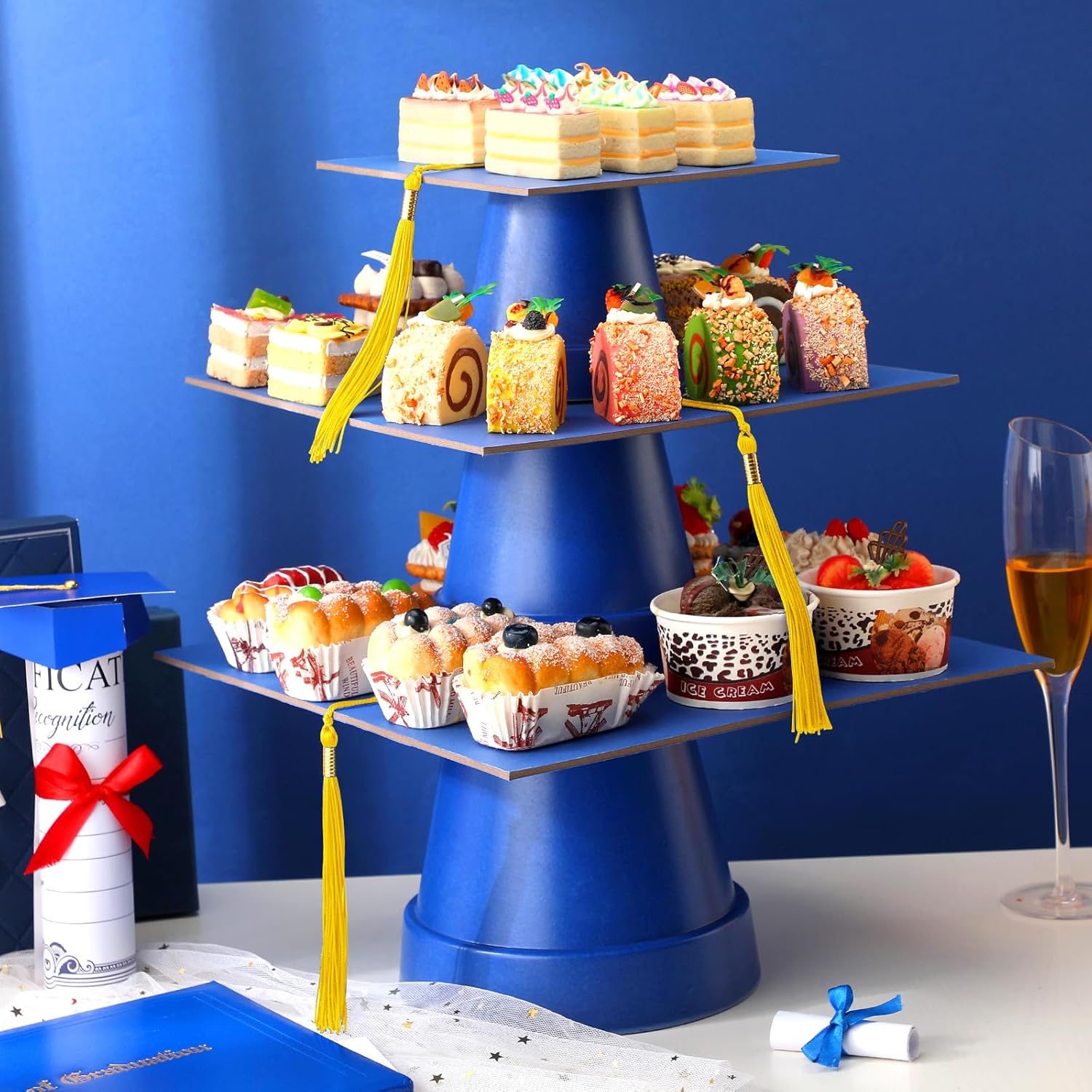 Amazon.com: Ziliny Large Plastic DIY Graduation Cupcake Stand 3 Tire ...