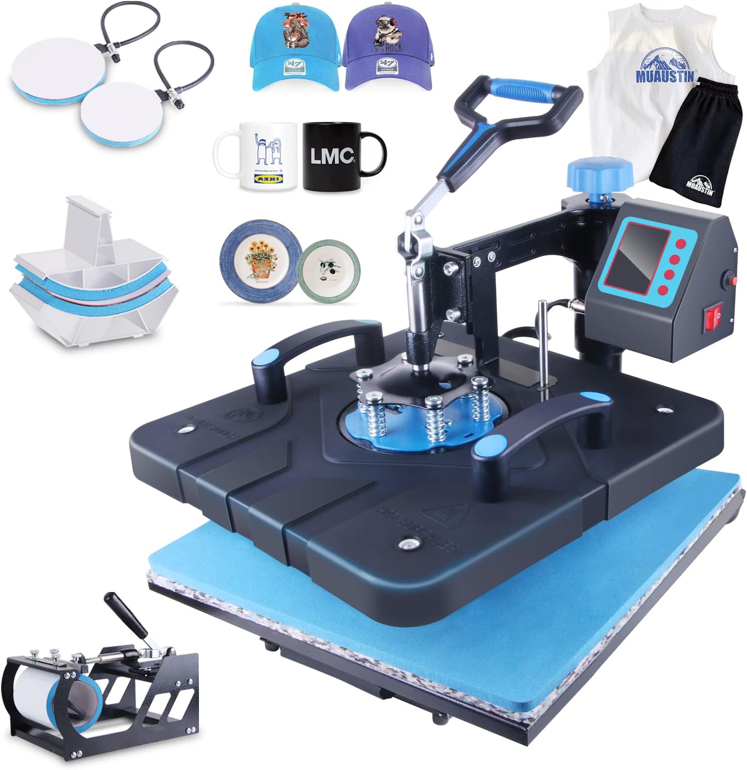 Amazon.com: DREAMVAN Heat Press Machine, Upgraded 8 in 1 Heat Transfer ...