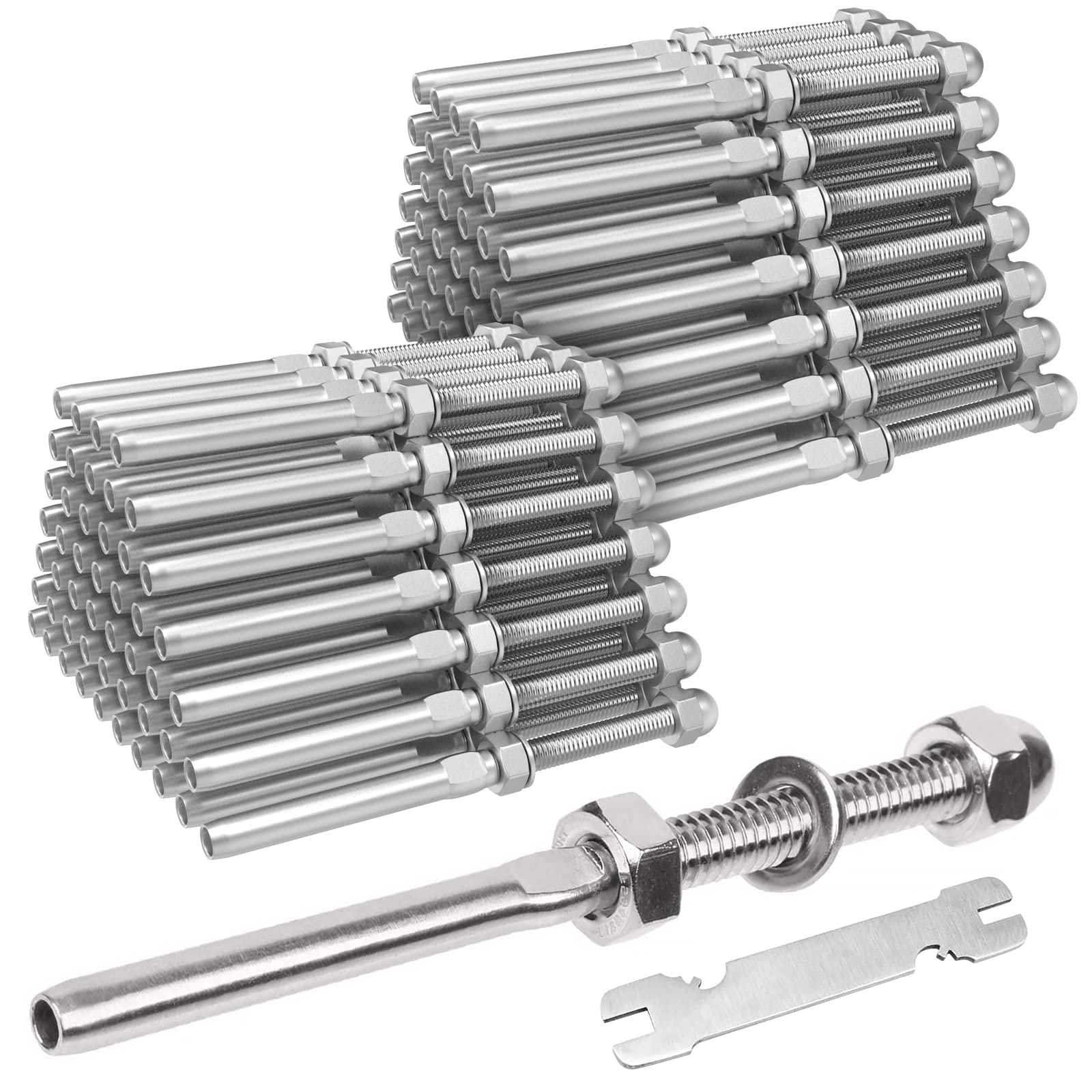 Buy BLIKA 100 Pack 1/8" Cable Railing Swage Threaded Stud Tension End ...