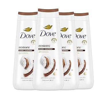 Amazon.com : Dove Body Wash Restoring Coconut & Cocoa Butter 4 Count ...