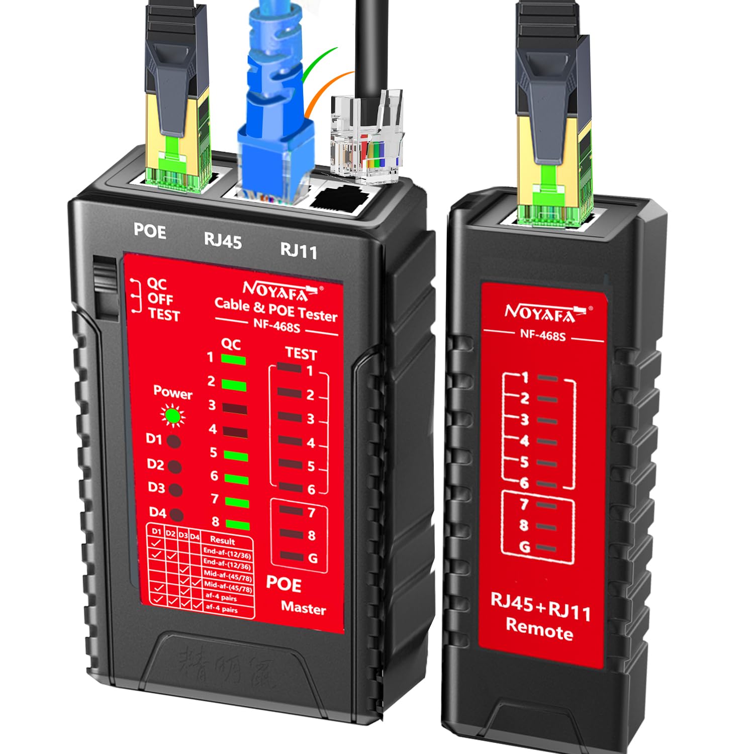NOYAFA Network Cable Tester for rj45 rj11 rj12 /cat5 cat5e cat6 cat6a ...