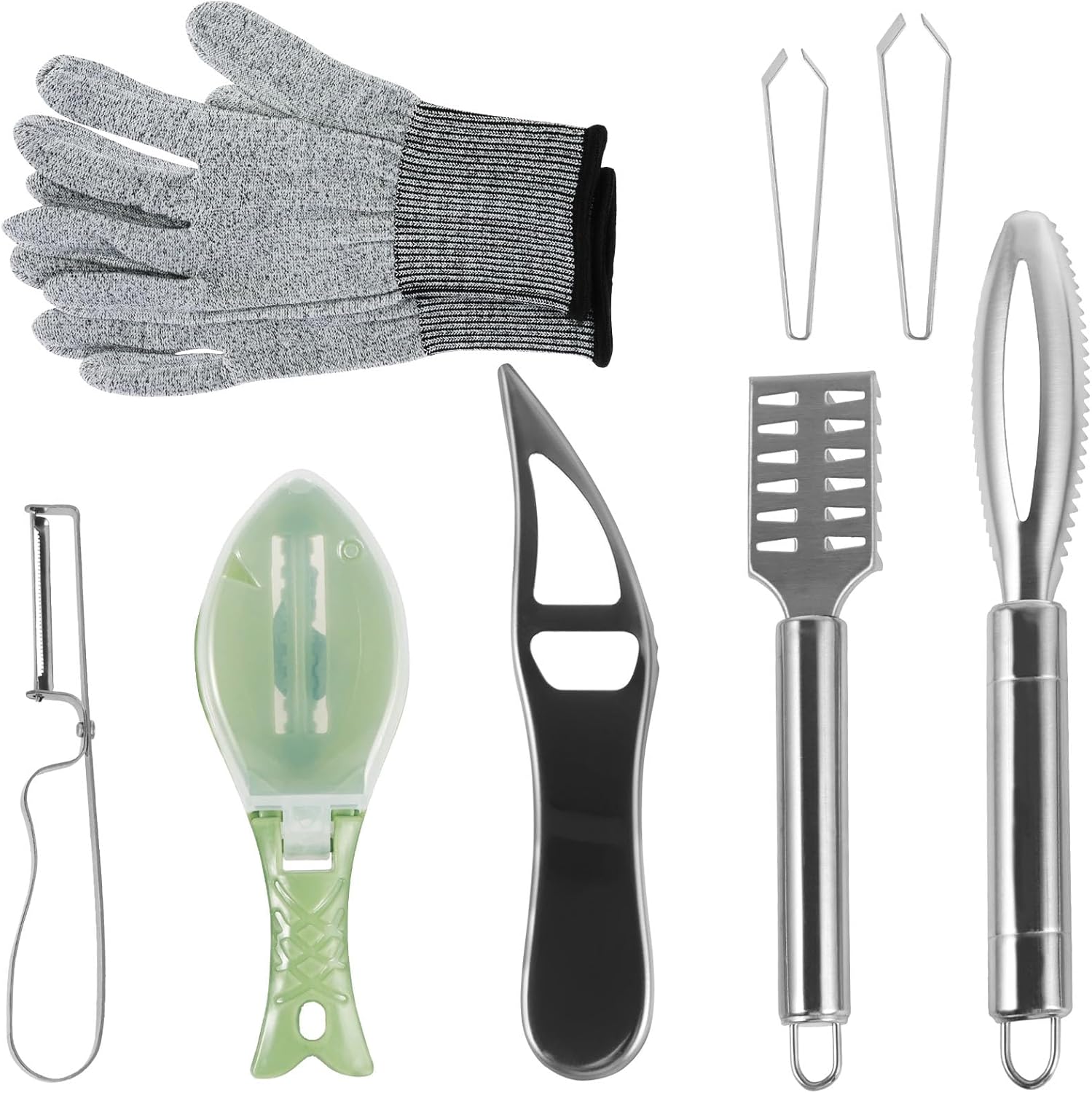 Amazon.com: WOTPCRD8 Pcs Fish Scaler Brush Remover with Gloves ...