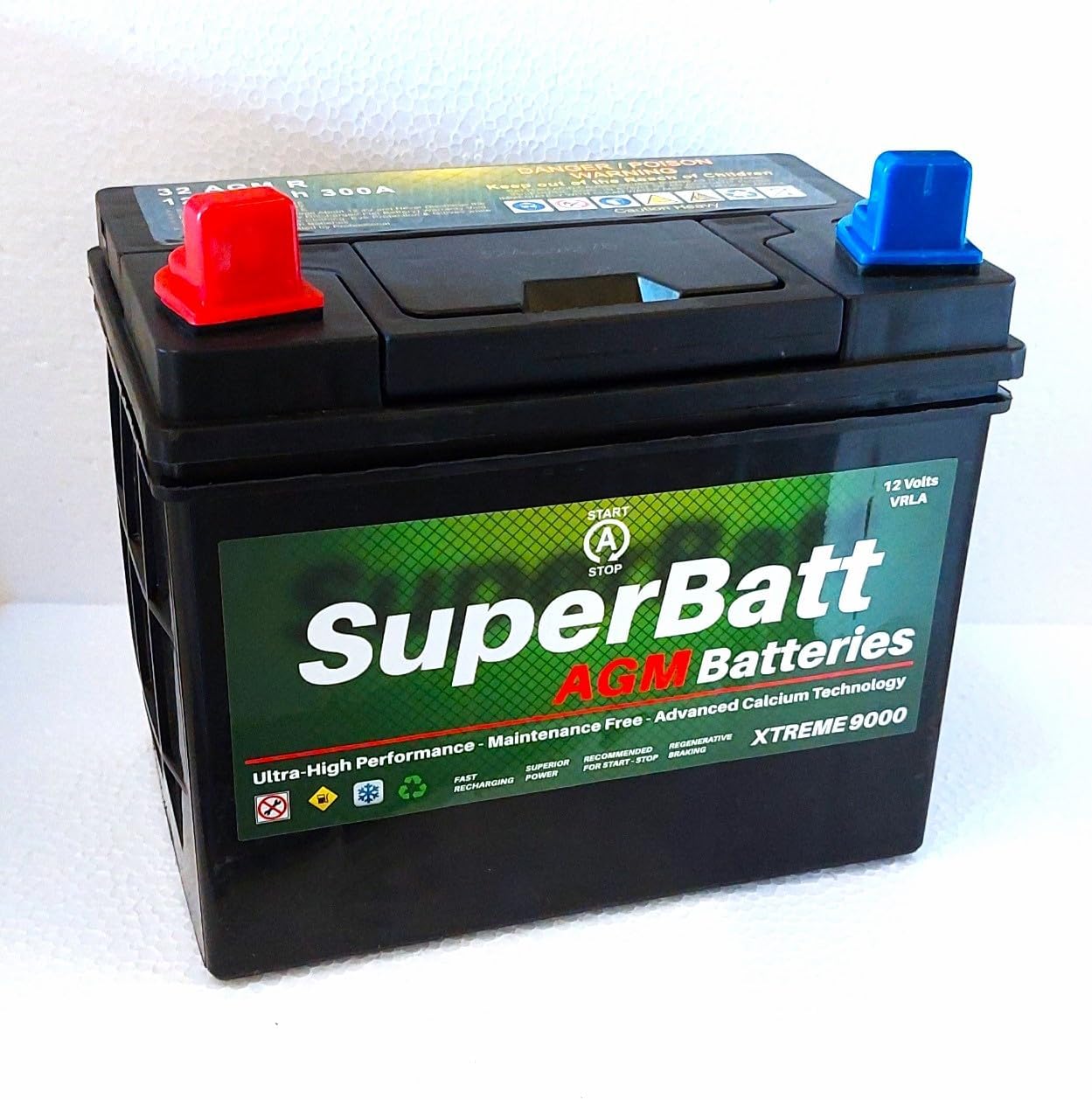 SuperBatt 32AGMR TYPE 896 VRLA AGM Battery 12V 32AH 300A High Staring ...