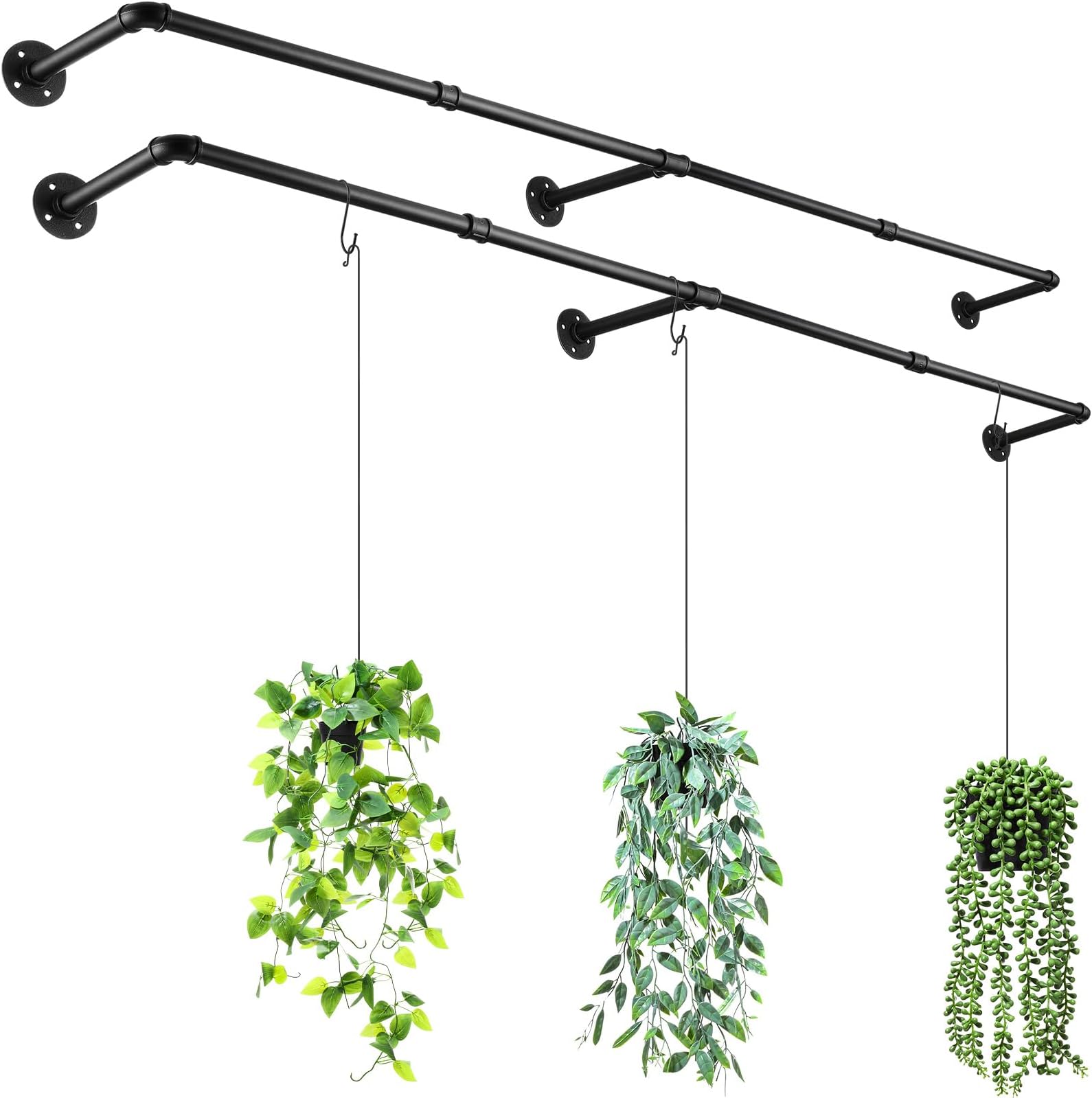 Amazon.com: CUNQN Plant Hanger Indoor Wall Hanging Plant Holder 3 Hooks ...