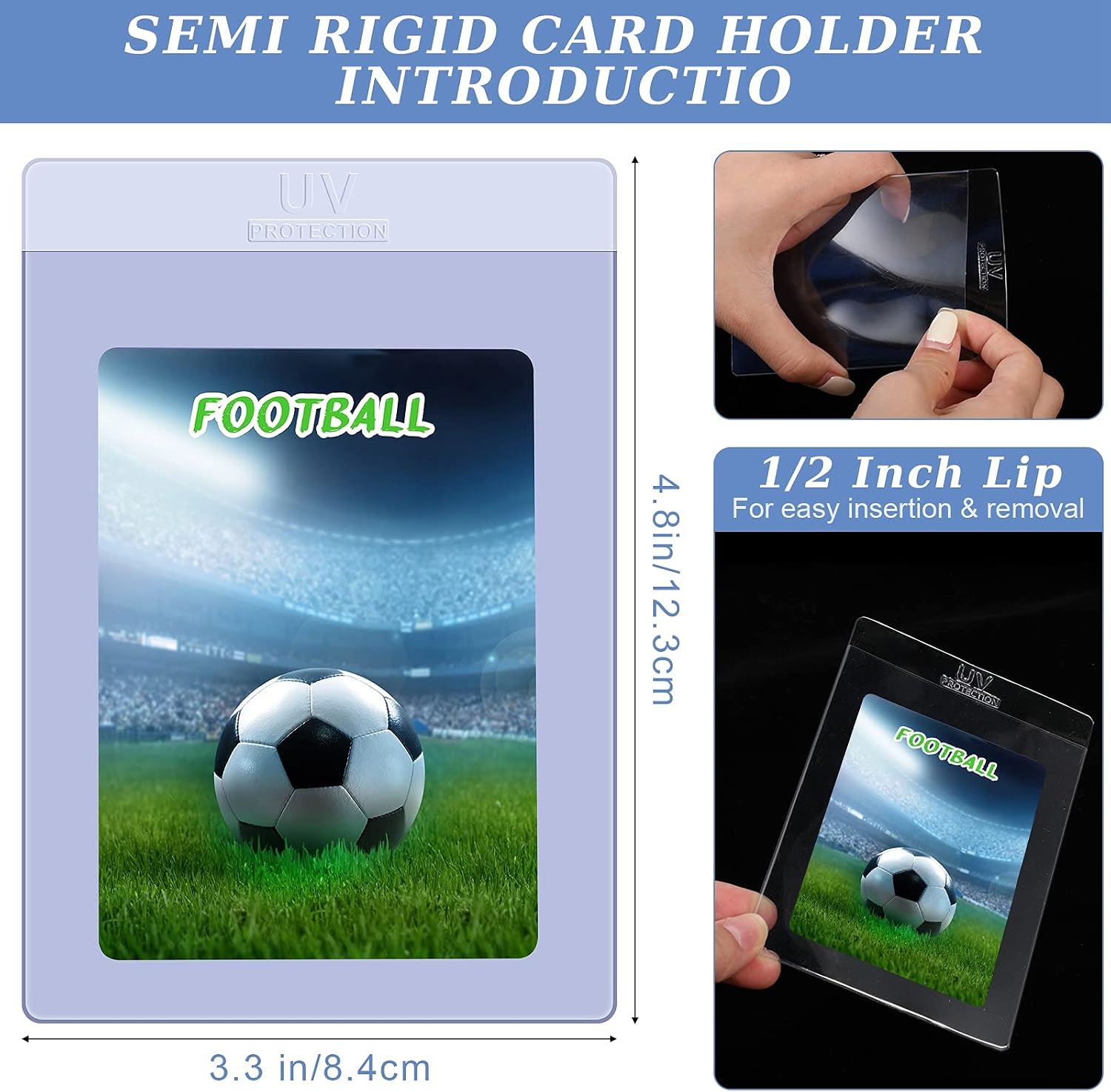 10 Pieces Semi Rigid Card Holders Card Saver Semi Rigid Trading Card ...