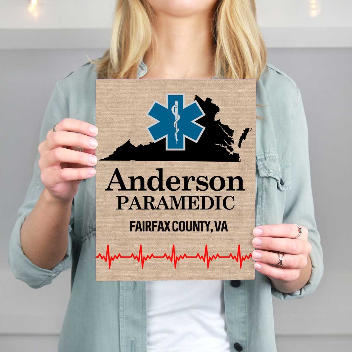 Amazon.com: Virginia Personalized Paramedic EMT Gift or Pick ant State ...