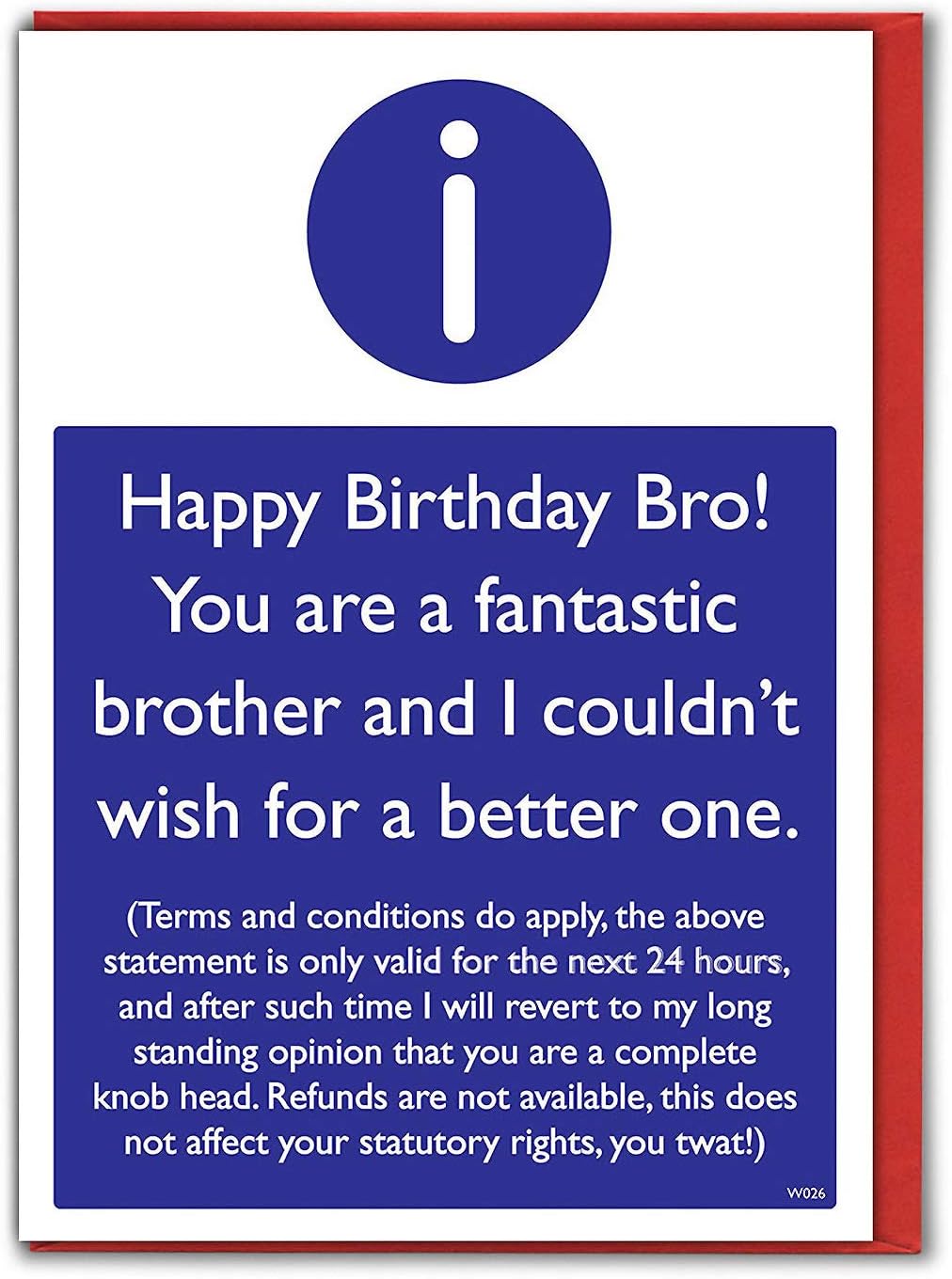 Brainbox Candy - Funny Brother Birthday Card Cheeky Humour Card ...