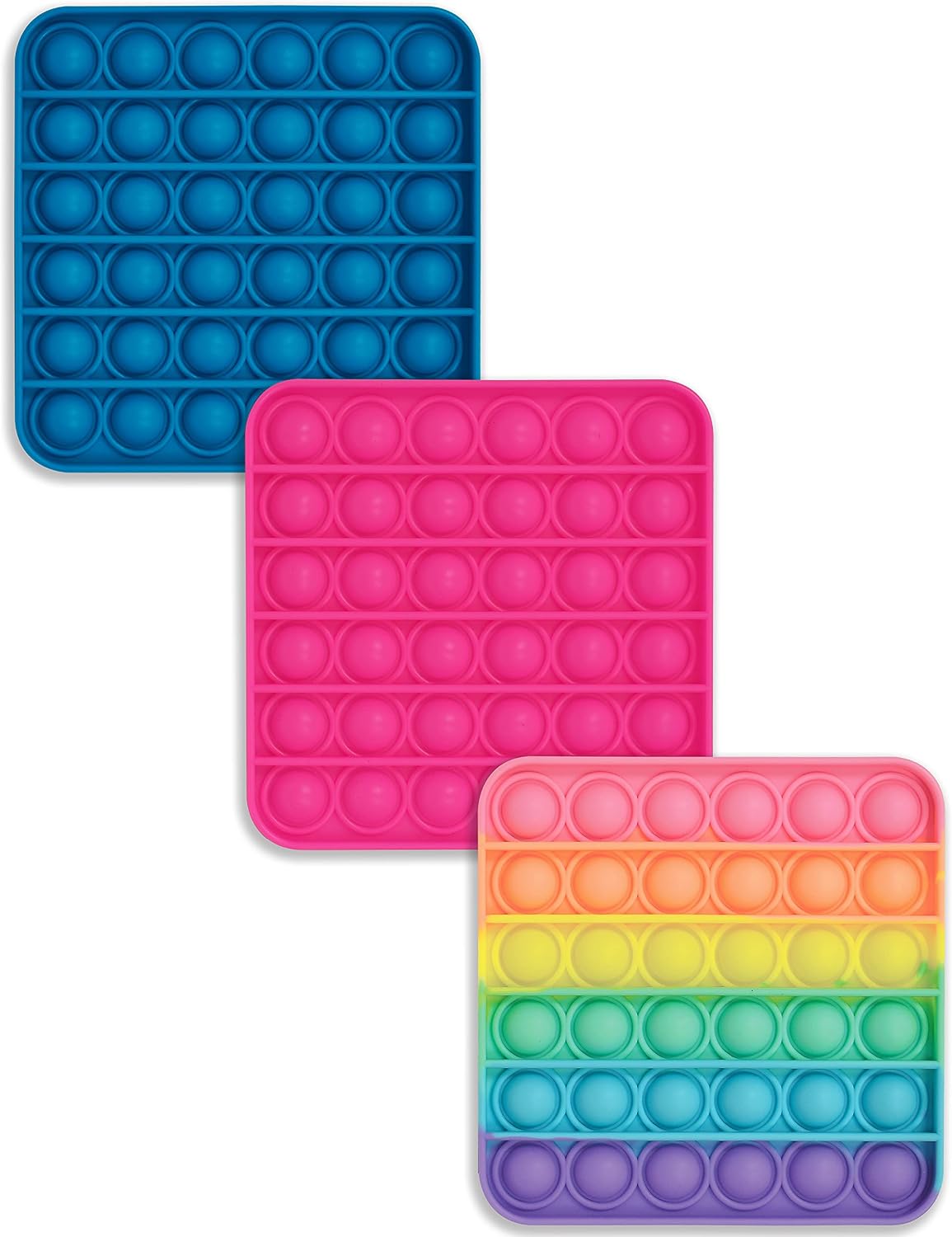 Amazon.com: Silicone Push Pop, 3 Pack, Bubble Sensory Fidget Toy, 5" x ...