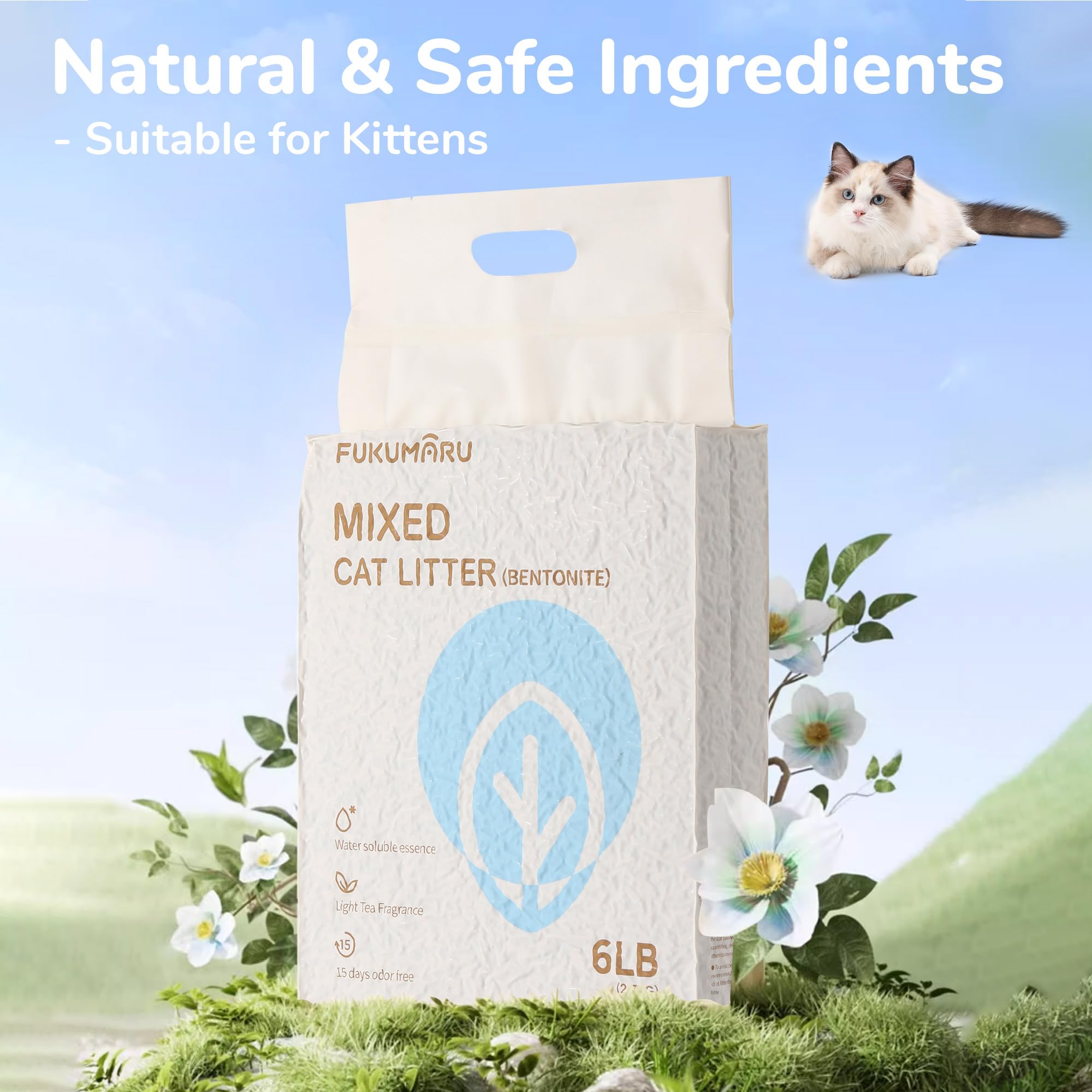 Snapklik.com : FUKUMARU Mixed Tofu Cat Litter, Strong Clumping Cat ...