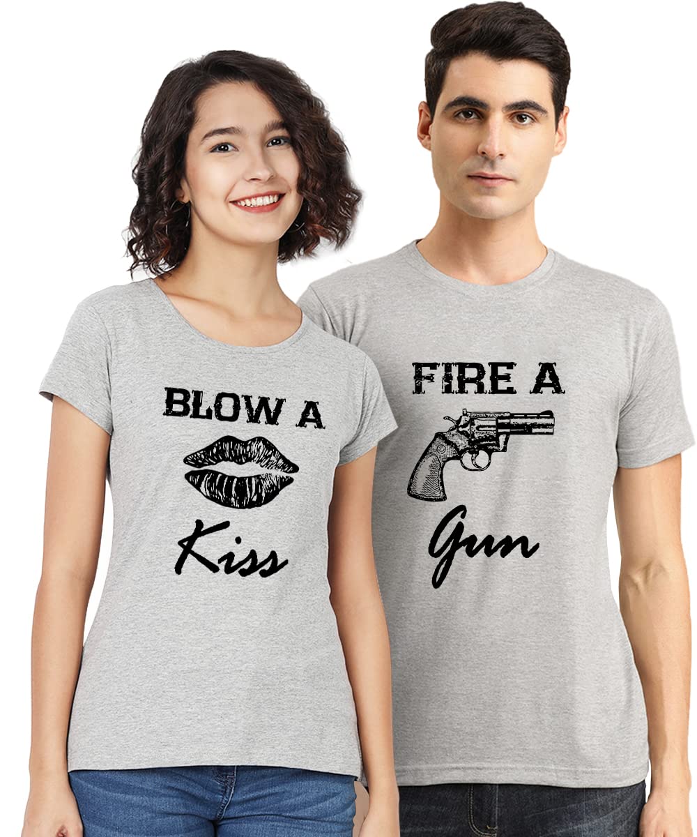 Be Awara Kiss and Gun Couple T-Shirt - Men : Amazon.in: Fashion