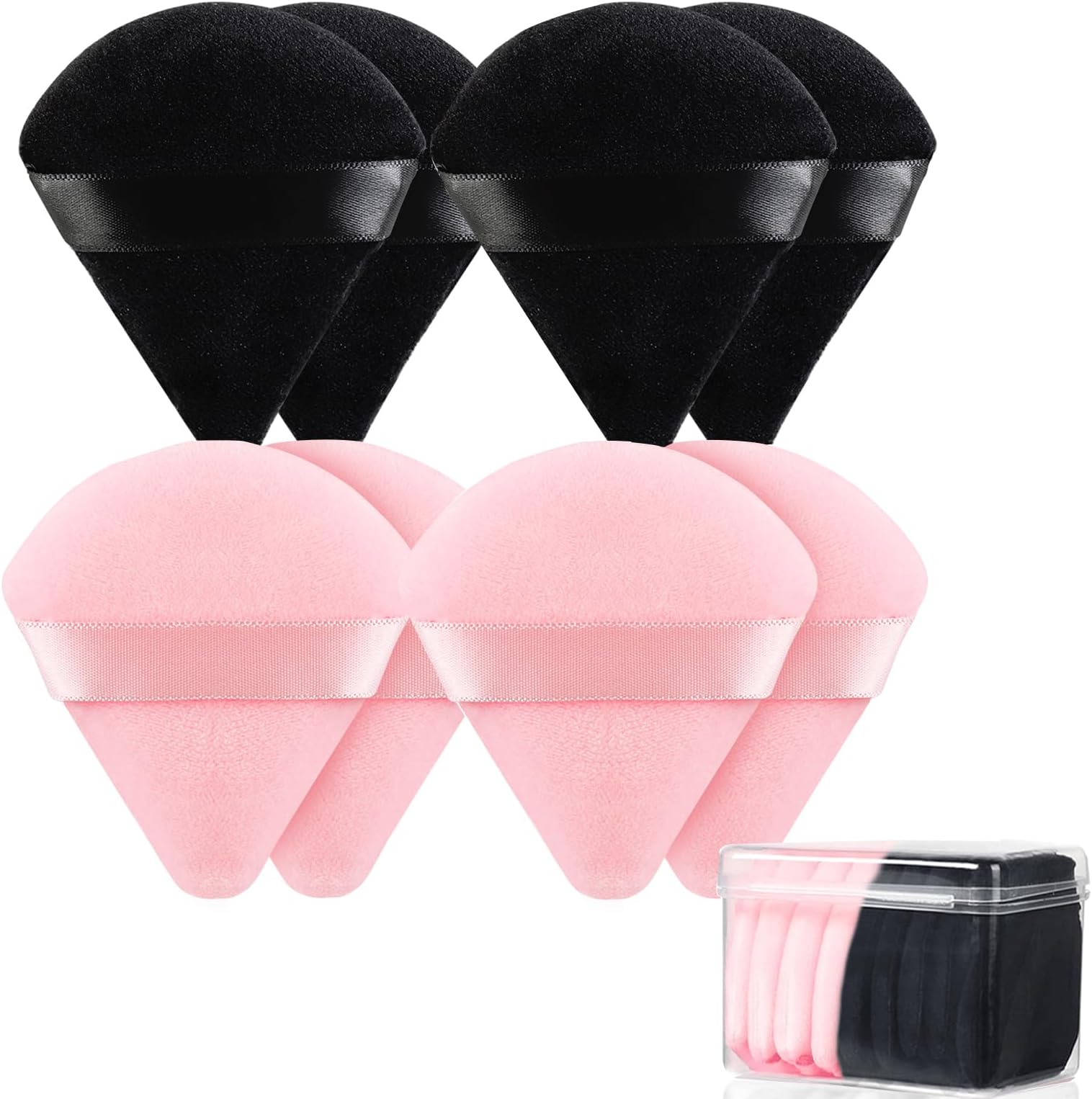 Amazon.com : 8 Pcs Triangle Powder Puff Face with Case, Cotton Soft ...