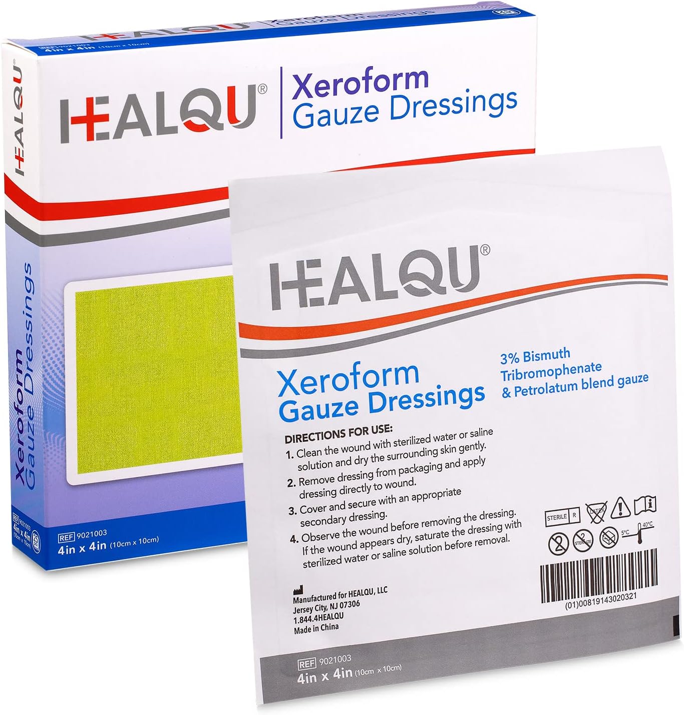 Amazon.com: HEALQU Medical Xeroform Petrolatum Dressing 4x4-25-Count ...