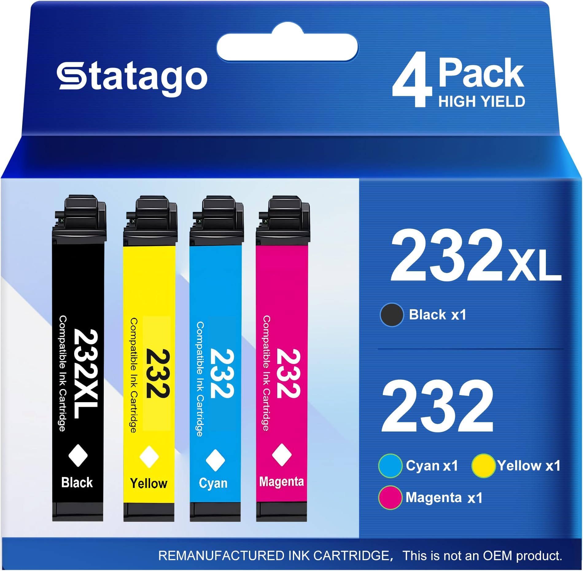 Amazon.com: Statago 232XL Ink Cartridges Remanufactured Replacement for ...