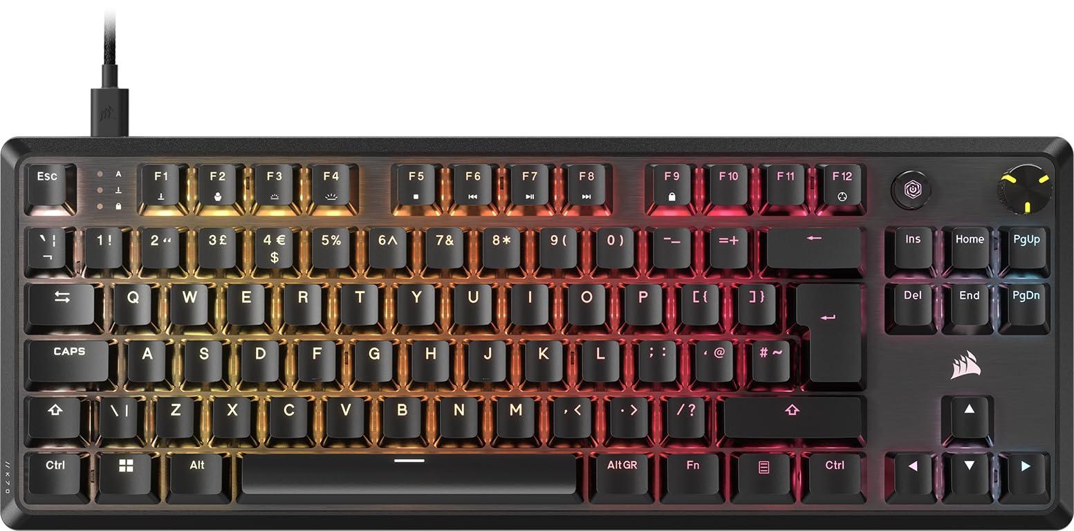 CORSAIR K70 CORE TKL RGB Tenkeyless Mechanical Wired Gaming Keyboard ...
