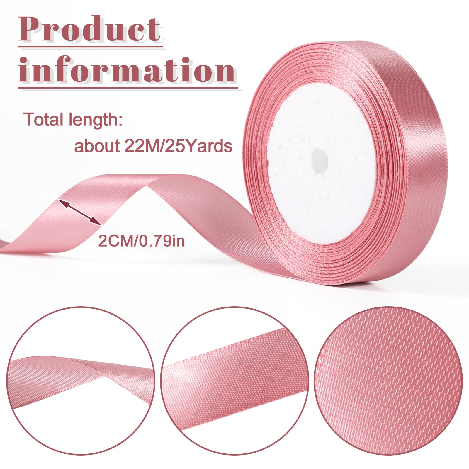 Snapklik.com : Pink Ribbon 1 Inch Pink Satin Ribbon For Lei Bow Wedding ...