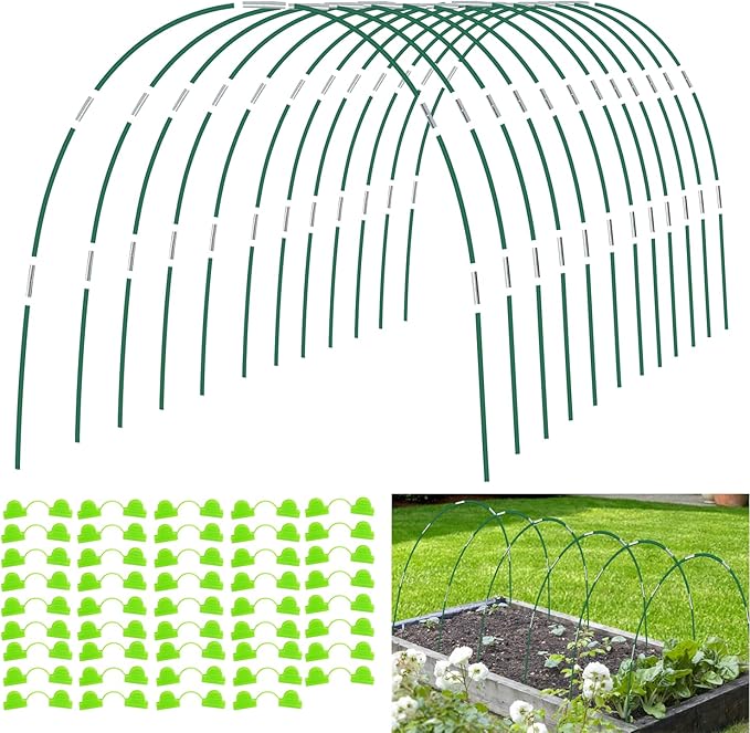 Amazon.com : Aierden 72Pcs Garden Hoops for Raised Beds,12 Sets of 8FT ...