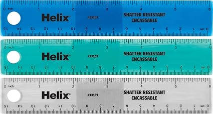 Helix Standard Ruler 6 Inch / 15cm, Assorted Colors (13107) - Office ...