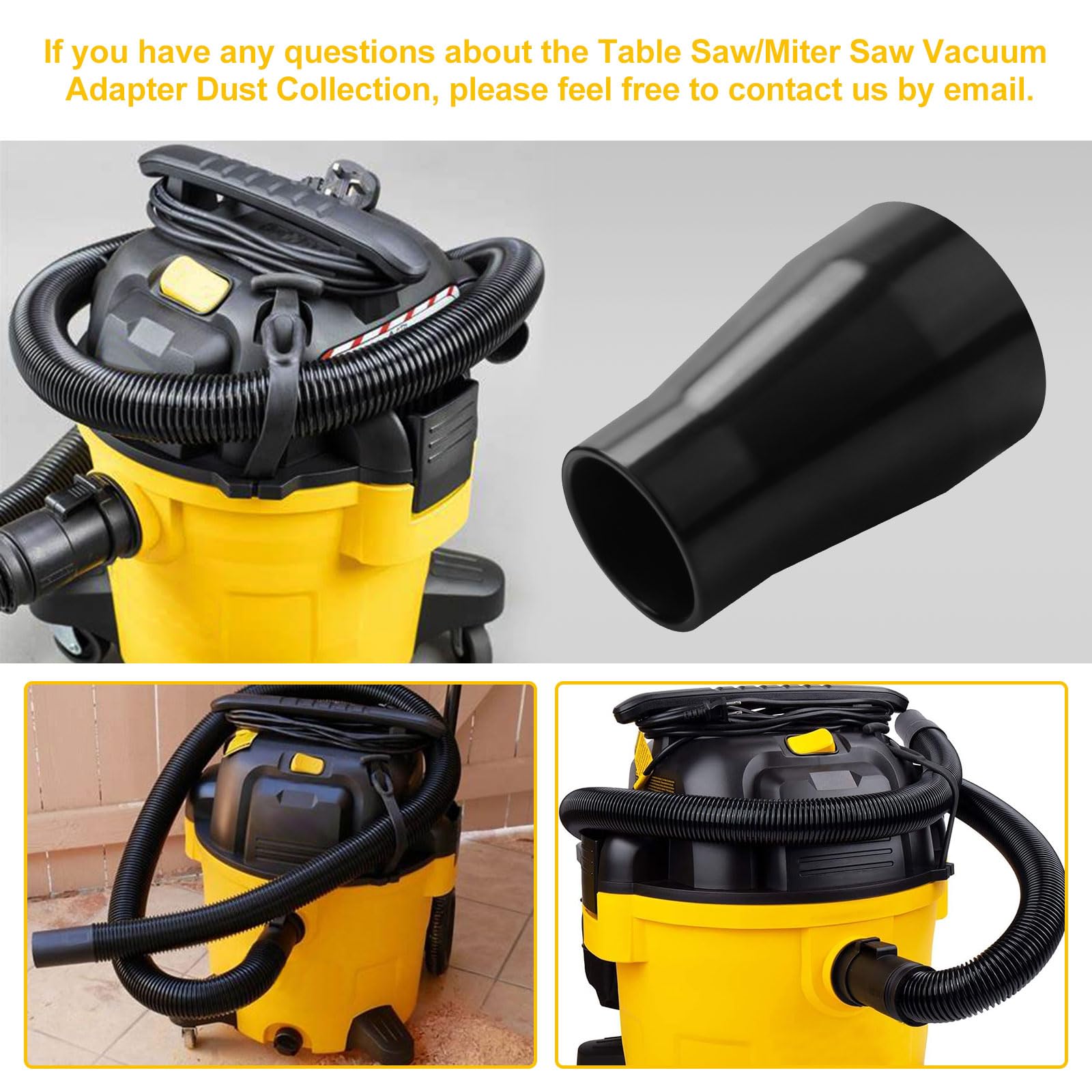 Track Saw Yellow Table Saw Vacuum Adapter - Connects DeWalt DWE7491RS ...