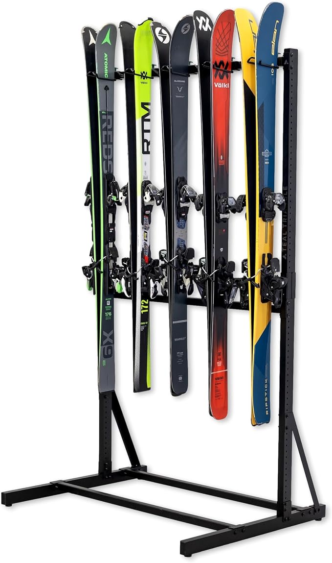Amazon.com: StoreYourBoard Teal Triangle Freestanding Ski Storage Rack ...