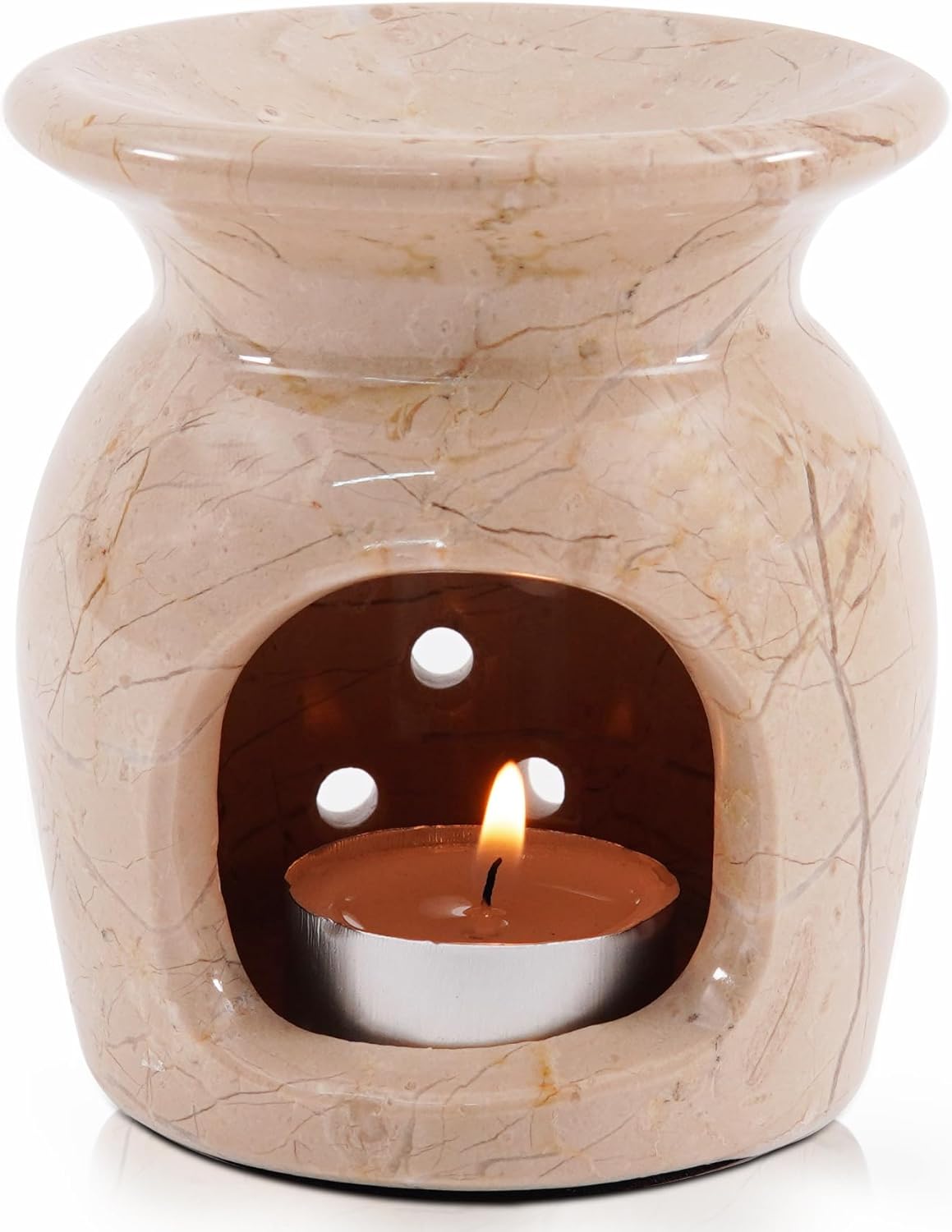 Amazon.com: Radicaln Marble Oil Burner 4" Inches Verona Handmade Candle Warmer & Aromatherapy ...