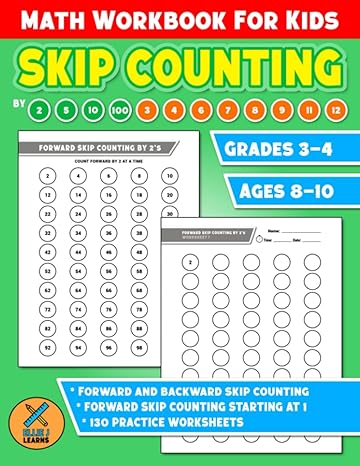 Skip Counting - Math Workbook For Kids: Mathematics Learning Activity ...