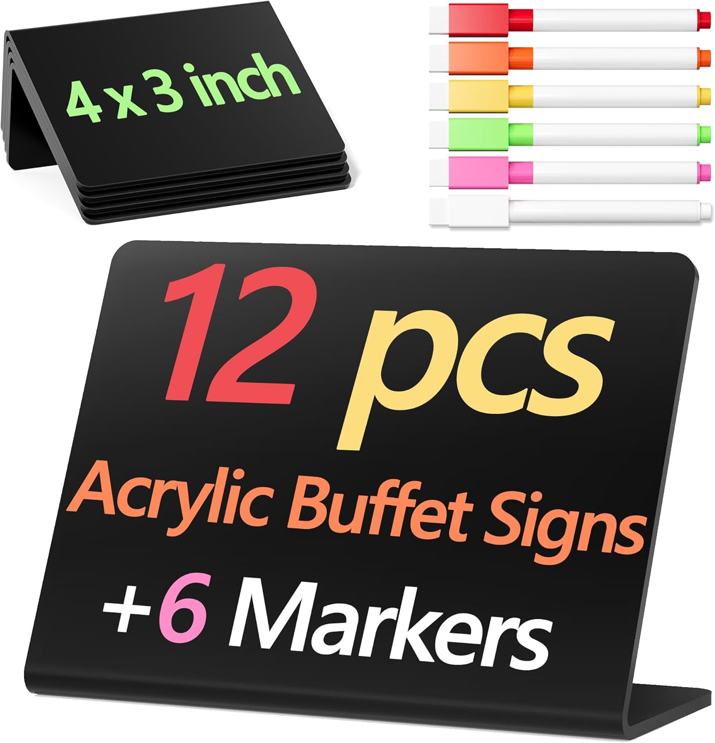 Amazon.com : Neatsure 12 Pack Acrylic Mini Chalkboard Signs for Party ...